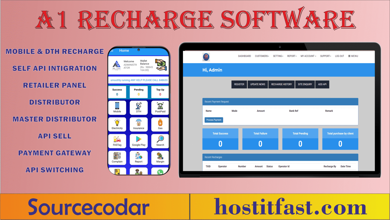 A1 Mobile Recharge Admin Panel (Web Sourcecode) – SourceCodar